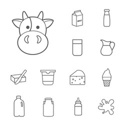 Milk labels elements and icons Royalty Free Vector Image