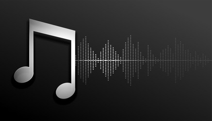 Musical notes with sound wave background Vector Image