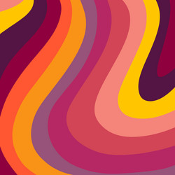 Retro 70s wavy swirls background Royalty Free Vector Image