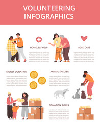 Volunteering infographic space for text flat Vector Image