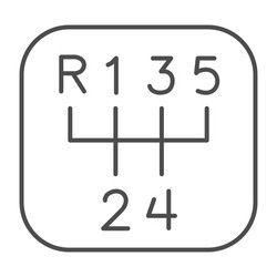 Five-speed gearbox line icon car parts concept Vector Image