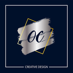 Initial letter oc logo template design Royalty Free Vector