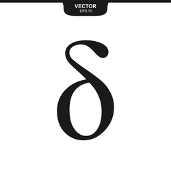 Theta lowercase symbol third letter of the greek Vector Image