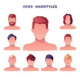 Man and woman hairstyles stylish types with head Vector Image