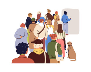People queue waiting line Royalty Free Vector Image