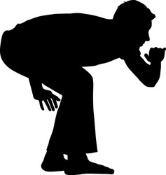 Barmen waiter with empty tray silhouette Vector Image