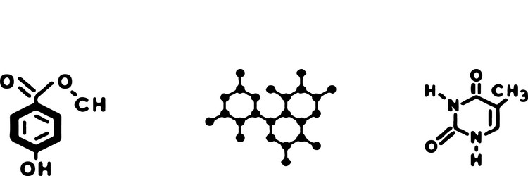 Chemical formula icon isolated on white background