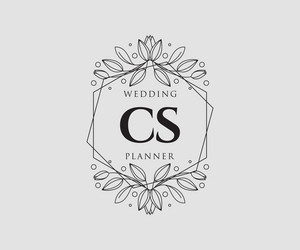 Cs initials letter wedding monogram logos Vector Image
