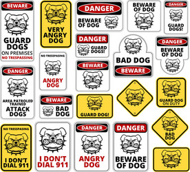 Danger dog signs beware Royalty Free Vector Image