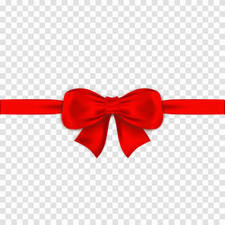 Red bow isolated transparent background Royalty Free Vector