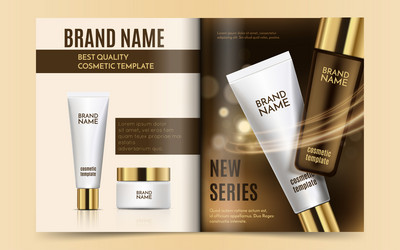 A beautiful cosmetic templates golden makeup Vector Image