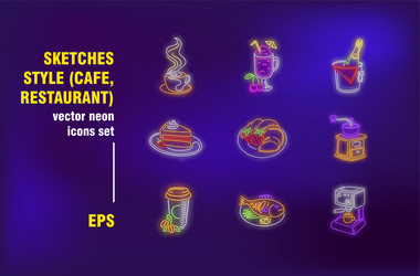 October fest neon signs set Royalty Free Vector Image