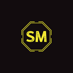 S m letter logo design on black color background Vector Image