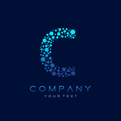 A letter logo science technology connected dots Vector Image