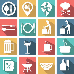 Food and cooking icons Royalty Free Vector Image