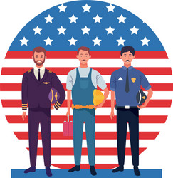 Labor day employment celebration cartoon Vector Image