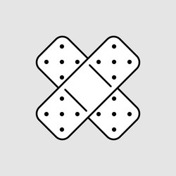 Adhesive plaster silhouette icon Royalty Free Vector Image