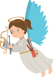 Angel musical arch arrow instrument icon Vector Image