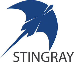 Stingray logo flat design Royalty Free Vector Image