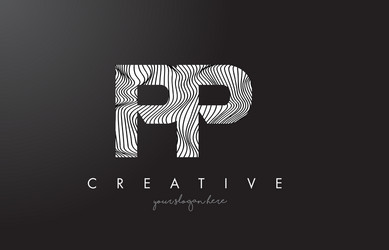Pp p lines letter design with creative elegant Vector Image