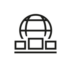 Global network icon set Royalty Free Vector Image