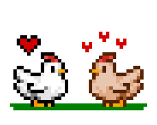 Pixel Art Chicken Vector Images (over 180)