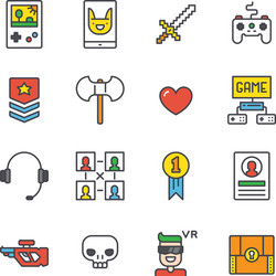 Gamer icons background Royalty Free Vector Image