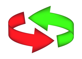 Decrease arrow symbol red icon business concept Vector Image