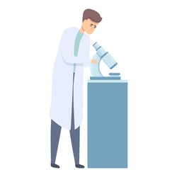 Woman lab microscope icon cartoon medical Vector Image