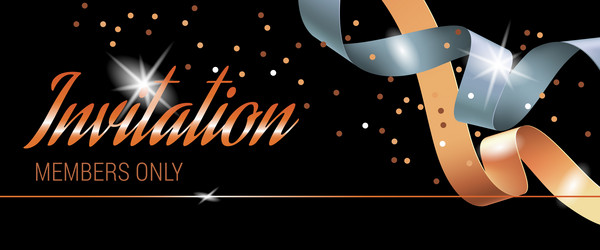 Invitation members only banner design with shining