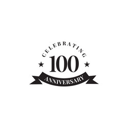 100th year celebrating anniversary emblem logo Vector Image