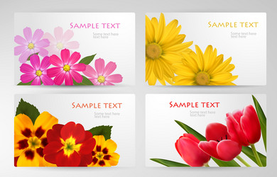 Set of three vertical floral banners Royalty Free Vector