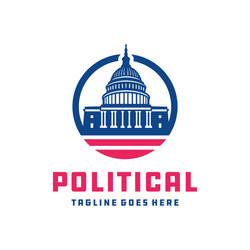 White house political logo Royalty Free Vector Image