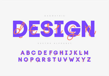 Bold font design authentic alphabet and numbers Vector Image