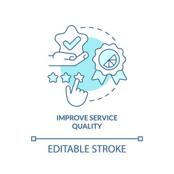 Improve service quality blue gradient concept icon