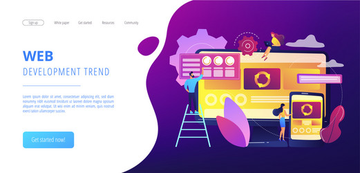 Single page application concept landing page Vector Image