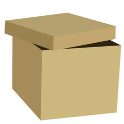 Shallow box with open top lid isolated object Vector Image