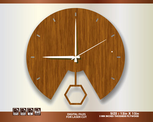 Luxury wall clock template for laser cut Vector Image