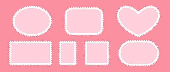 Valentines postage stamp set pink post Royalty Free Vector