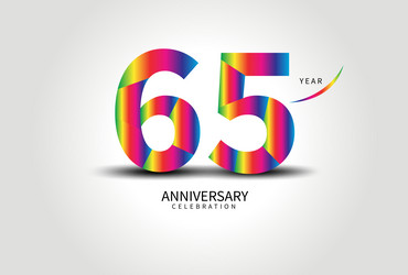 65 year anniversary celebration logo red Vector Image