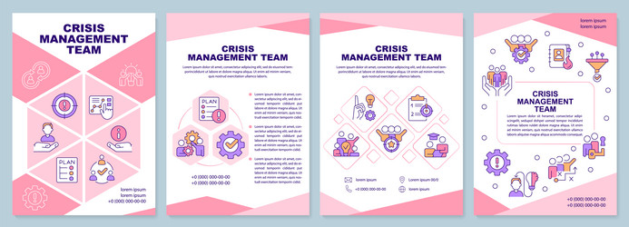 Crisis management team purple brochure template Vector Image
