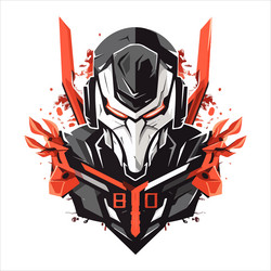 Cyborg mech warrior e-sport emblem logo Royalty Free Vector