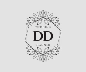 Dd initials letter wedding monogram logos Vector Image