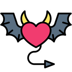 Devil heart icon love Royalty Free Vector Image