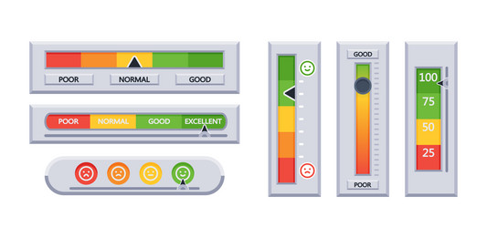 Set indicator of trust indication meter Royalty Free Vector