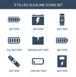 9 alkaline icons Royalty Free Vector Image - VectorStock