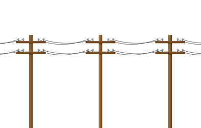 Electric pole isolated on white background wood Vector Image