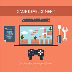 Process of developing interface for game Vector Image