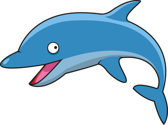 Angry dolphin cartoon Royalty Free Vector Image