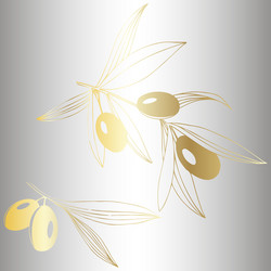 Golden olive branch plant botanical Royalty Free Vector